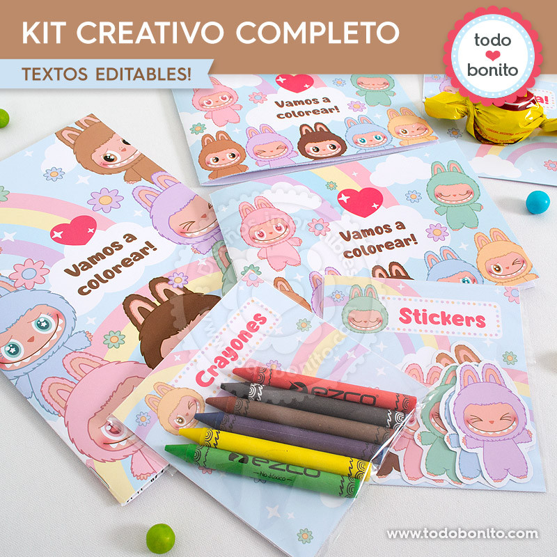 Kit creativo imprimible de Labubu para regalar o decorar