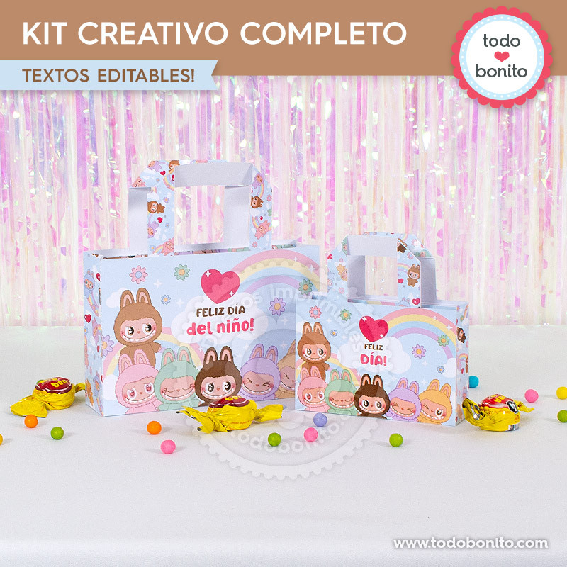 Kit creativo imprimible de Labubu para regalar o decorar