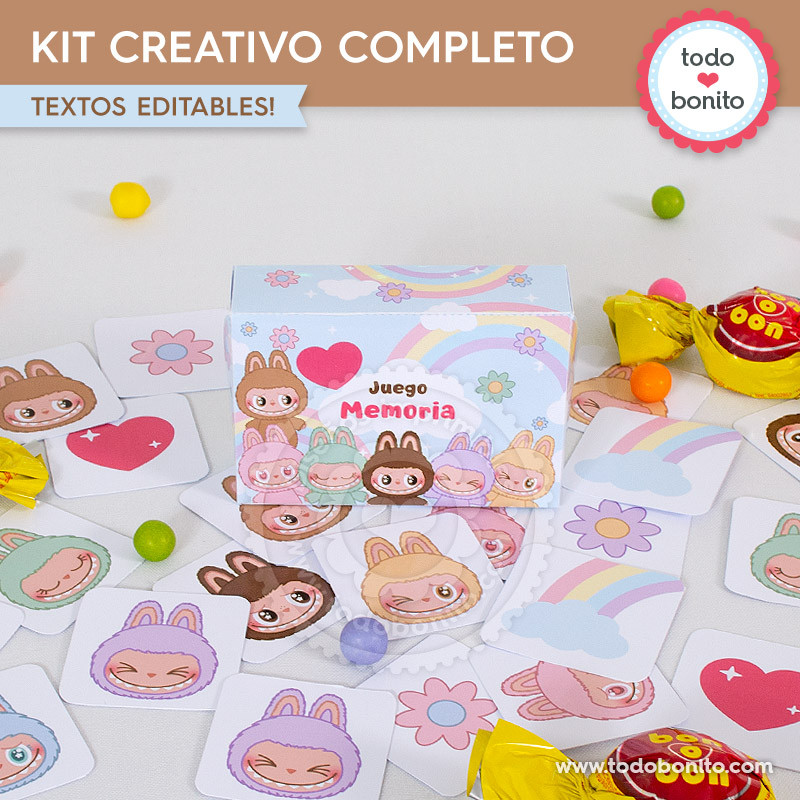 Kit creativo imprimible de Labubu para regalar o decorar