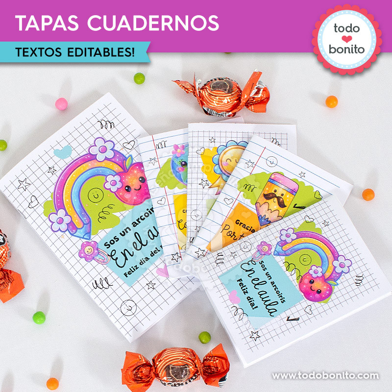 Diseños de cuadernos Día del Maestro para imprimir