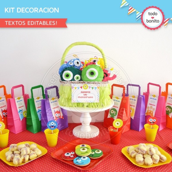 Monstruitos: Decoración imprimible para fiestas divertidas