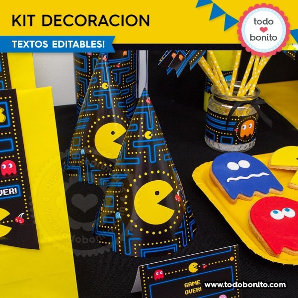 Pacman: Kit imprimible para decoración de fiestas retro y divertidas