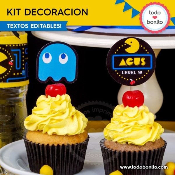 Pacman: Kit imprimible para decoración de fiestas retro y divertidas