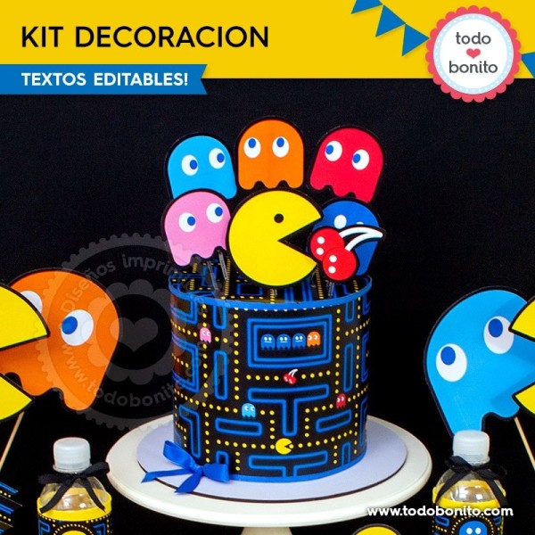 Pacman: Kit imprimible para decoración de fiestas retro y divertidas