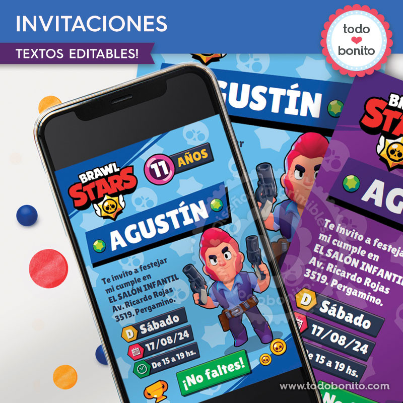 Brawl Stars: invitación imprimible y digital