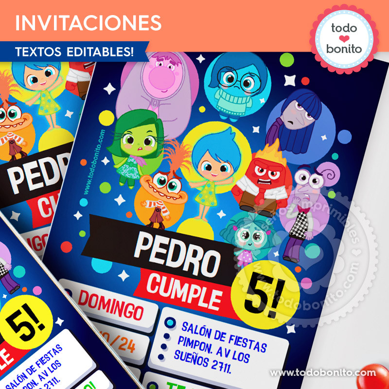 Intensamente 2: Invitación Imprimible y Digital | Diseños para Fiestas ...